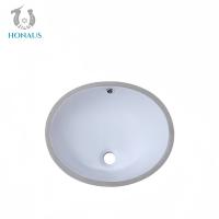 China Round Ceramic Inset Basin White Nano Glaze 500x410x210mm for Hotel Bathroom for sale