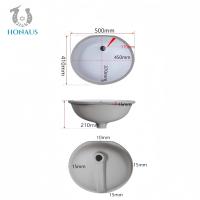 China Round Ceramic Inset Basin White Nano Glaze 500x410x210mm for Hotel Bathroom for sale