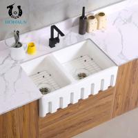China Anti Scratch Bathroom Inset Basin Kitchen Single Dual Sinks Ceramic White Multi Function for sale
