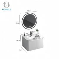 China Floating Vanity Bathroom Wall Hung Bain Ceramic Bowl Large Storage Mirror for sale