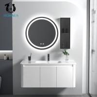 China Floating Vanity Bathroom Wall Hung Bain Ceramic Bowl Large Storage Mirror for sale