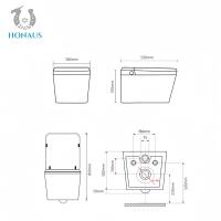 China Wall Hung Smart Intelligent Toilet Bowl Nano Glaze 355x380x590mm P-Trap for sale