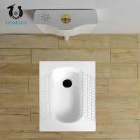 China 8 Inches Drainage Squatting Pan Toilet White Ceramic Front Back Flush for sale