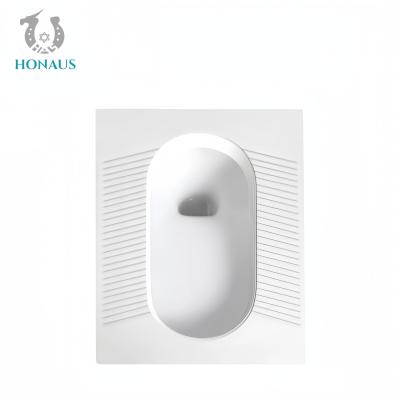 China ODM 390mm Pit Distance Ceramic Squatting Pan Toilet 560x440x230mm for Project Building for sale