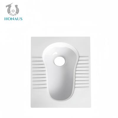 China 530x430x190/230mm Ceramic Squatting Pan Toilet Anti Slip Without S Bend for sale