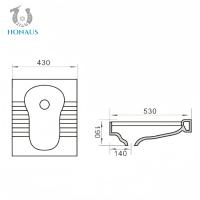 China 530x430x190/230mm Ceramic Squatting Pan Toilet Anti Slip Without S Bend for sale