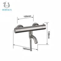 China Wall Mounted Exposed Shower Set 304 Stainless Steel Thermostatic Two Outlets 0-90C for sale