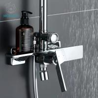 China White Exposed Valve Showers Brass Triple Handles Elegant Design for sale