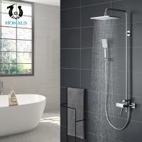 China White Exposed Valve Showers Brass Triple Handles Elegant Design for sale