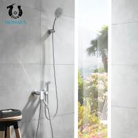 China Multi Function Exposed Valve Showers Triple Handles Pressurized Spray Gun Brass Body for sale