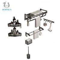 China Wall Mounted 6 Piece Aluminum Bathroom Shower Accessories Set Gun Grey Powder Coated for sale