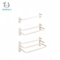 China Euro Bathroom Shower Accessories Three Pieces Towel Rack Electroplated Aluminum Alloy 24H Salt Spray Test for sale