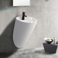 China Art Design Bathroom Wall Hung Bain Strong Ceramic Round High Level Hotel White for sale