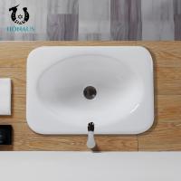 China Elegant Bathroom Inset Basin Hotel Apartment High Temp Burned Ceramic White for sale