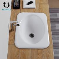 China Elegant Bathroom Inset Basin Hotel Apartment High Temp Burned Ceramic White for sale