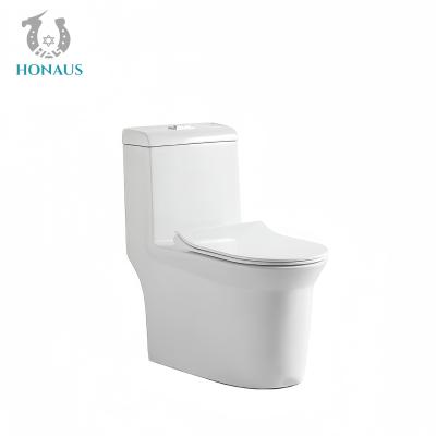 China Self Clean Ceramic One Piece Toilet Bowl 780x375x705mm S Trap Siphonic Jet Dual Flush for sale