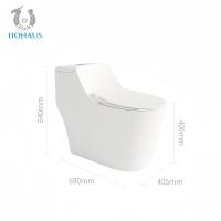 China Premium Ceramic One Piece Toilet Bowl Round Dual Flush 690x405x640mm Siphonic Floor Mounted for sale