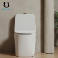 China Square Ceramic One Piece Toilet Bowl S Trap 300mm Dual Flush 3.5-4L Floor Mounted for sale