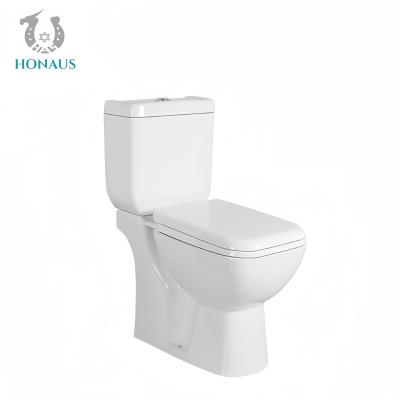 China Hotel Bathroom Two Piece Toilet Bowl 820x370x670mm P Trap S Trap Ceramic White for sale