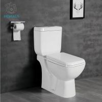 China Hotel Bathroom Two Piece Toilet Bowl 820x370x670mm P Trap S Trap Ceramic White for sale