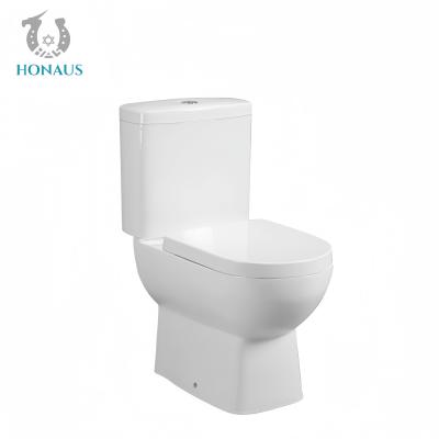 China HAS Floor Mounted Two Piece Toilet Bowl 760x300x600mm Dual Flush Ceramic White for sale