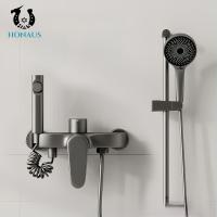 China Luxury Modern Exposed Valve Showers Brass Body Electroplated Surface Three Outlets for sale