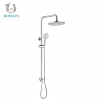 China Stainless Steel Exposed Shower Set Two Handles Wall Mounted 2 Outlets Ceramic Valve for sale