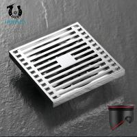 China Gun Grey Bathroom Shower Accessories Floor Drain Full Brass Body Multi Layer Coated for sale