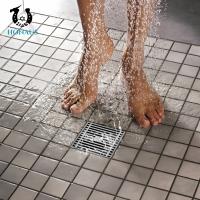 China Gun Grey Bathroom Shower Accessories Floor Drain Full Brass Body Multi Layer Coated for sale