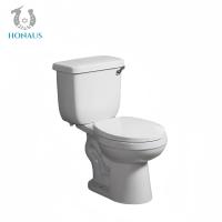China Classic Two Piece Toilet Bowl Round High Temp Ceramic Single Flush 750x400x720mm for sale