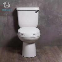 China Classic Two Piece Toilet Bowl Round High Temp Ceramic Single Flush 750x400x720mm for sale