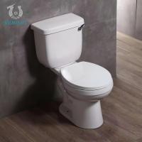 China Classic Two Piece Toilet Bowl Round High Temp Ceramic Single Flush 750x400x720mm for sale