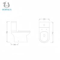 China Two Piece Ceramic Dual Flush Toilet Bowl 750x370x710mm Floor Mounted Round for sale