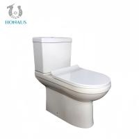China Two Piece Toilet Bowl 250-305mm Pit Spacing Wash Down Flush Ceramic White Floor Mounted for sale