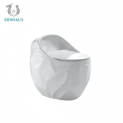 China HAS One Piece Ceramic Toilet Bowl Egg Shape Luxury 673x485x625mm Dual Flush 3.5-4L for sale