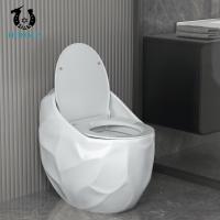 China HAS One Piece Ceramic Toilet Bowl Egg Shape Luxury 673x485x625mm Dual Flush 3.5-4L for sale