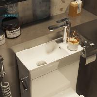 China Multi Function White Ceramic One Piece Toilet Bowl & Basin Water Saver Hotel Use S Trap for sale