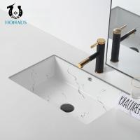 China Marble Grain Bathroom Inset Basin High Quality Ceramic White Multi Sizes 40 Liters for sale