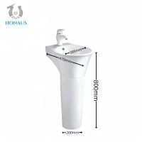 China Modern Full Pedestal Wash Basin 470x380x800mm White Ceramic Two Piece with Accessories for sale