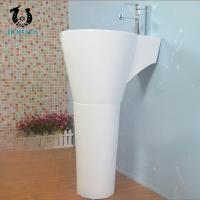 China Modern Full Pedestal Wash Basin 470x380x800mm White Ceramic Two Piece with Accessories for sale