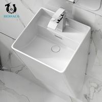 China Luxury Wall Hung Basin 600x360x365mm Premium Ceramic Anti Scratch Glaze White Black Grey for sale