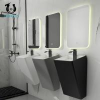 China Luxury Wall Hung Basin 600x360x365mm Premium Ceramic Anti Scratch Glaze White Black Grey for sale