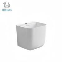 China Square Bathroom Wall Hung Basin White Best Ceramic Large Capacity Modern Design for sale
