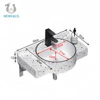 China Classic Bathroom Wall Hung Basin Marble Grain Best Ceramic White Hotel House Use for sale