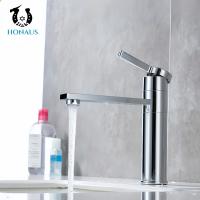 China Classic Full Brass Wash Basin Faucet Hotel Use Chrome Surface Ceramic Valve Hot Cold Mixer for sale