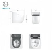 China HAS One Piece Ceramic Toilet Bowl 575x425x650mm Dual Flush Siphonic Floor Mounted for sale