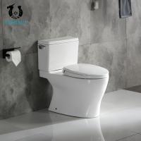 China Classic Two Piece Toilet Bowl Side Flush Button Best Ceramic Single Flush White for sale