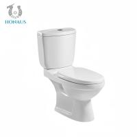 China Two Piece Toilet Bowl Dual Flush 650x370x775mm Soft Close Cover Anti Stain Ceramic for sale