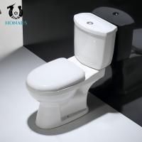 China Two Piece Toilet Bowl Dual Flush 650x370x775mm Soft Close Cover Anti Stain Ceramic for sale