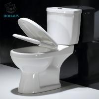 China Two Piece Toilet Bowl Dual Flush 650x370x775mm Soft Close Cover Anti Stain Ceramic for sale